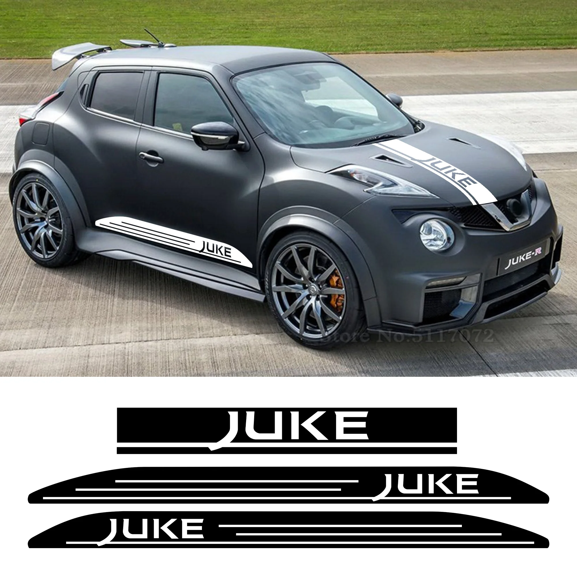 3-PCS-Car-Body-Engine-Cover-Sticker-For-Nissan-Juke-Lot-Racing-Styling ...