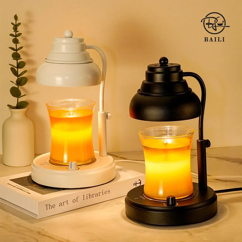 BAILI Wax Melt Romantic Luxury Candle Warmer Mood Light Control Dial ...