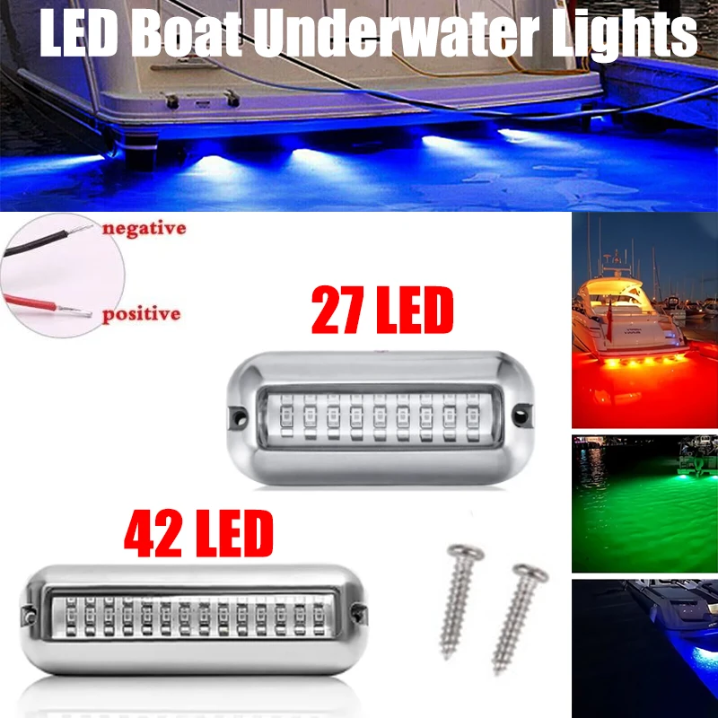 2Pcs-27-42-LED-Boat-Underwater-Lights-10-30V-Marine-Navigation-Light ...