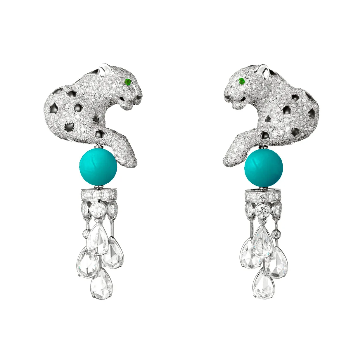 TLS-925-Sterling-Silver-High-Carbon-Diamond-Animal-Leopard-Head-Tassel ...