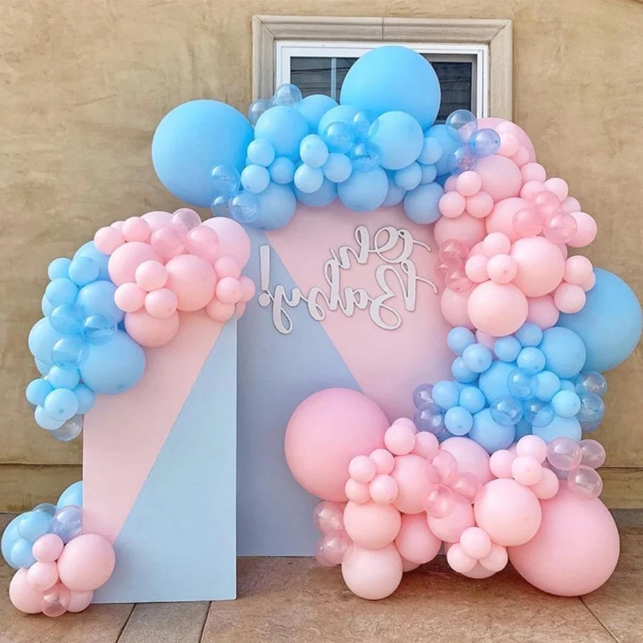 Guirnalda de Globos de color azul y rosa para decoración de Baby Shower ...