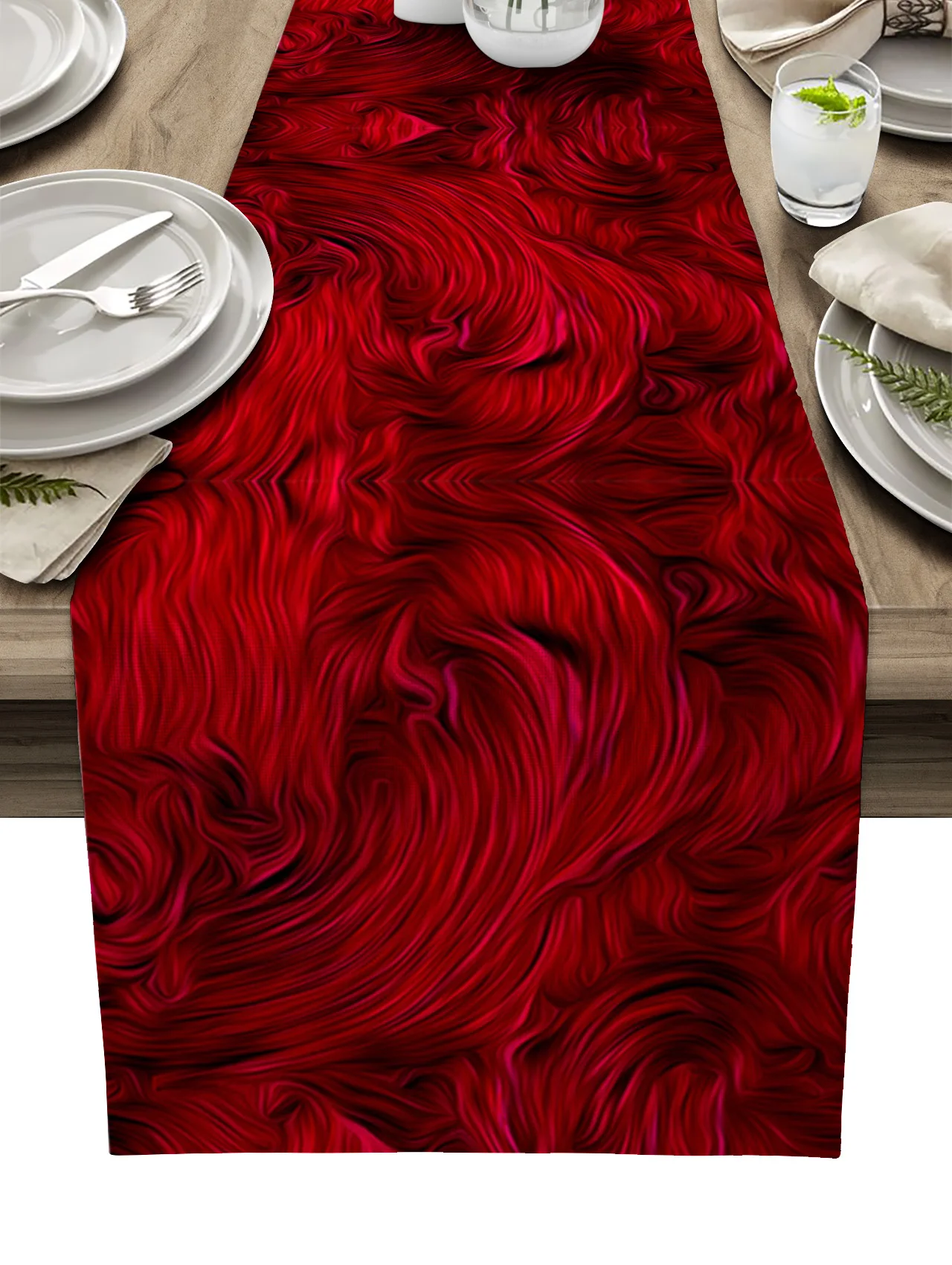 Abstract-Texture-Red-Lines-Linen-Table-Runners-Wedding-Decor-Home ...