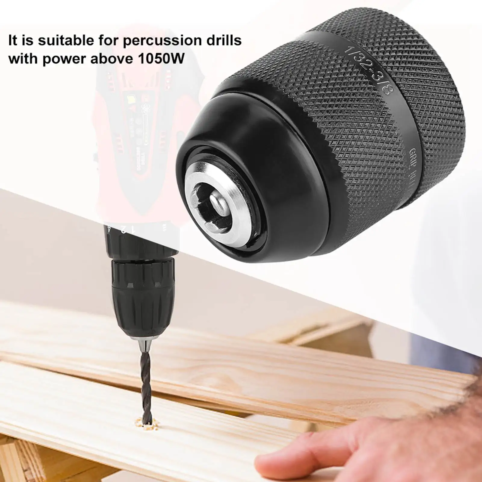 13mm Metal Drill Chuck 1/2 Mount Self Locking Keyless and 3/8" Thread 0 ...