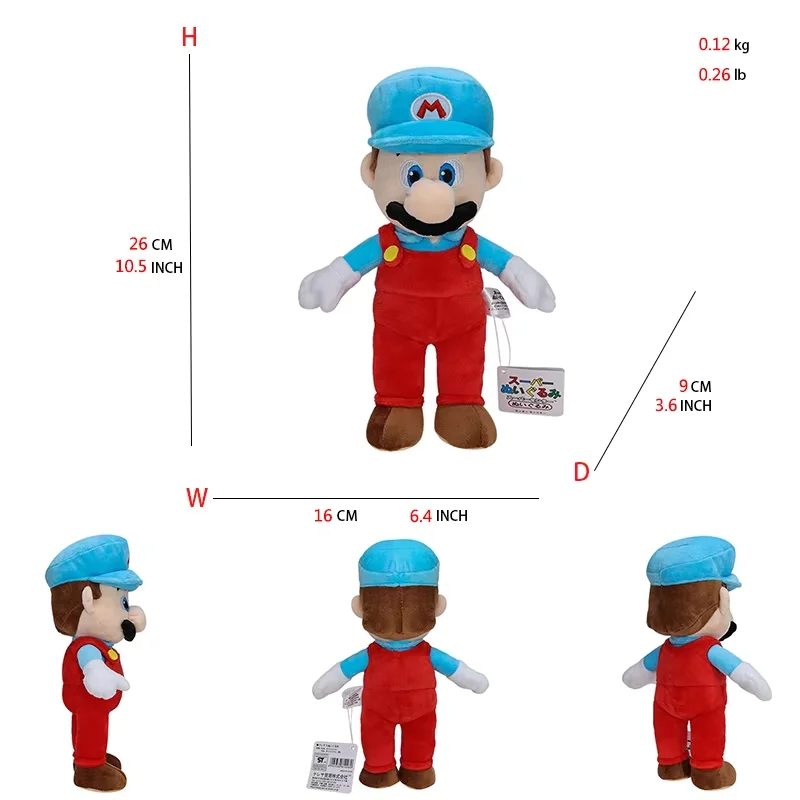 41Styles Mario Luigi Toad Toadette Doll Princess Peach Ice Fire Flower ...