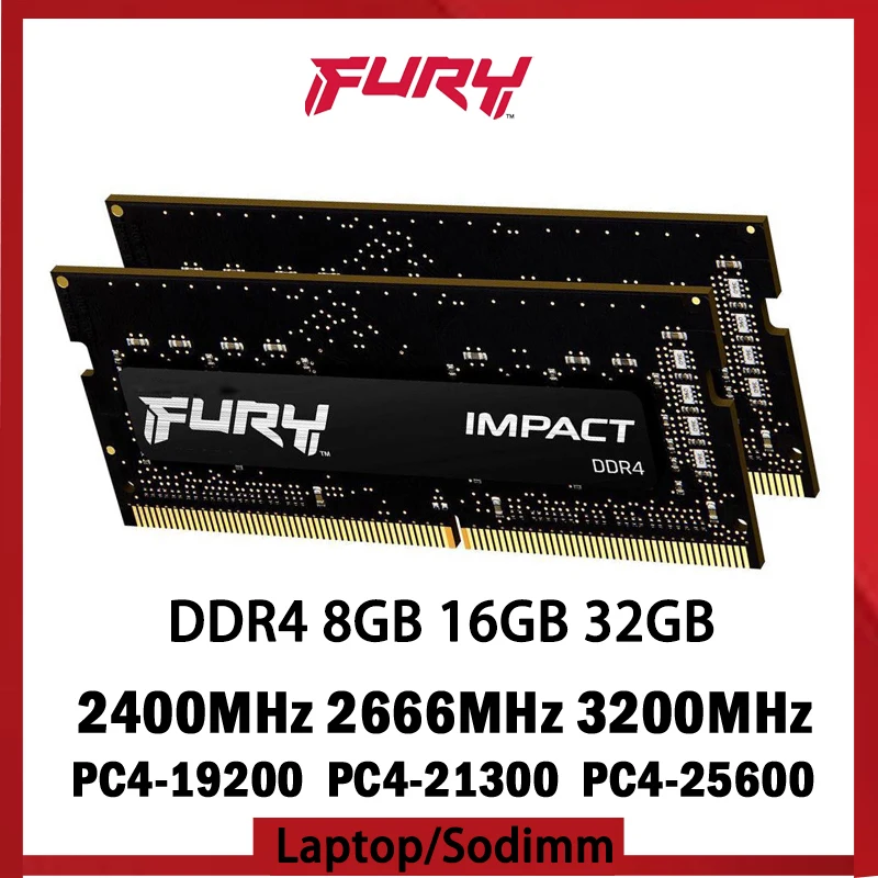 HyperX-Fury-Laptop-Memory-Novo-RAM-DDR4-32GB-8GB-16GB-3200MHz-2400-MHz ...