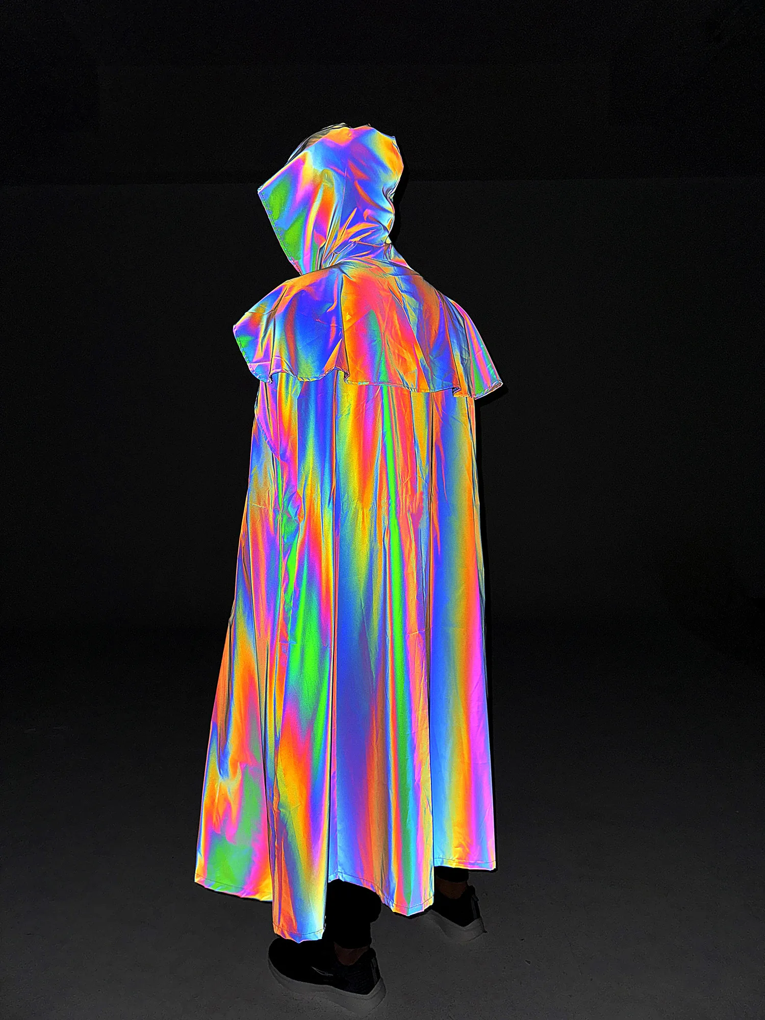 2024 New Design Halloween Party Reflective Rainbow Hooded Cape Long ...