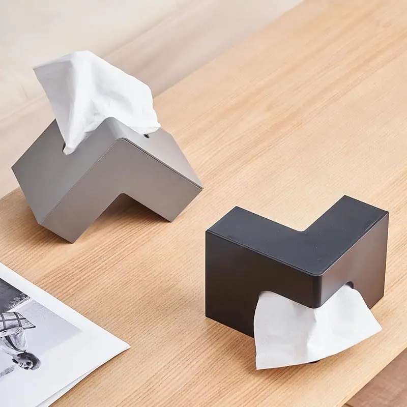 Creative L Shaped Tissue Box Stylish Minimalist Tissue Holder Modern ...