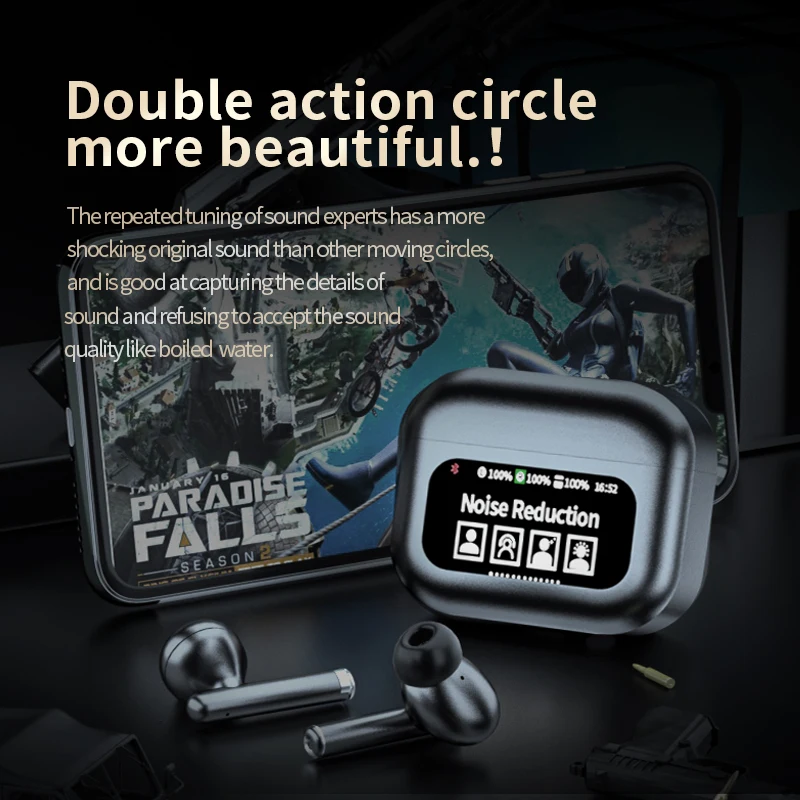 Wireless-headset-LED-HD-digital-display-touch-screen-version-5-4 ...