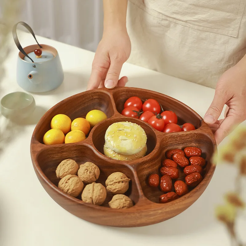Walnut-wood-solid-wood-fruit-plate-dried-fruit-snack-plate-acacia-wood ...