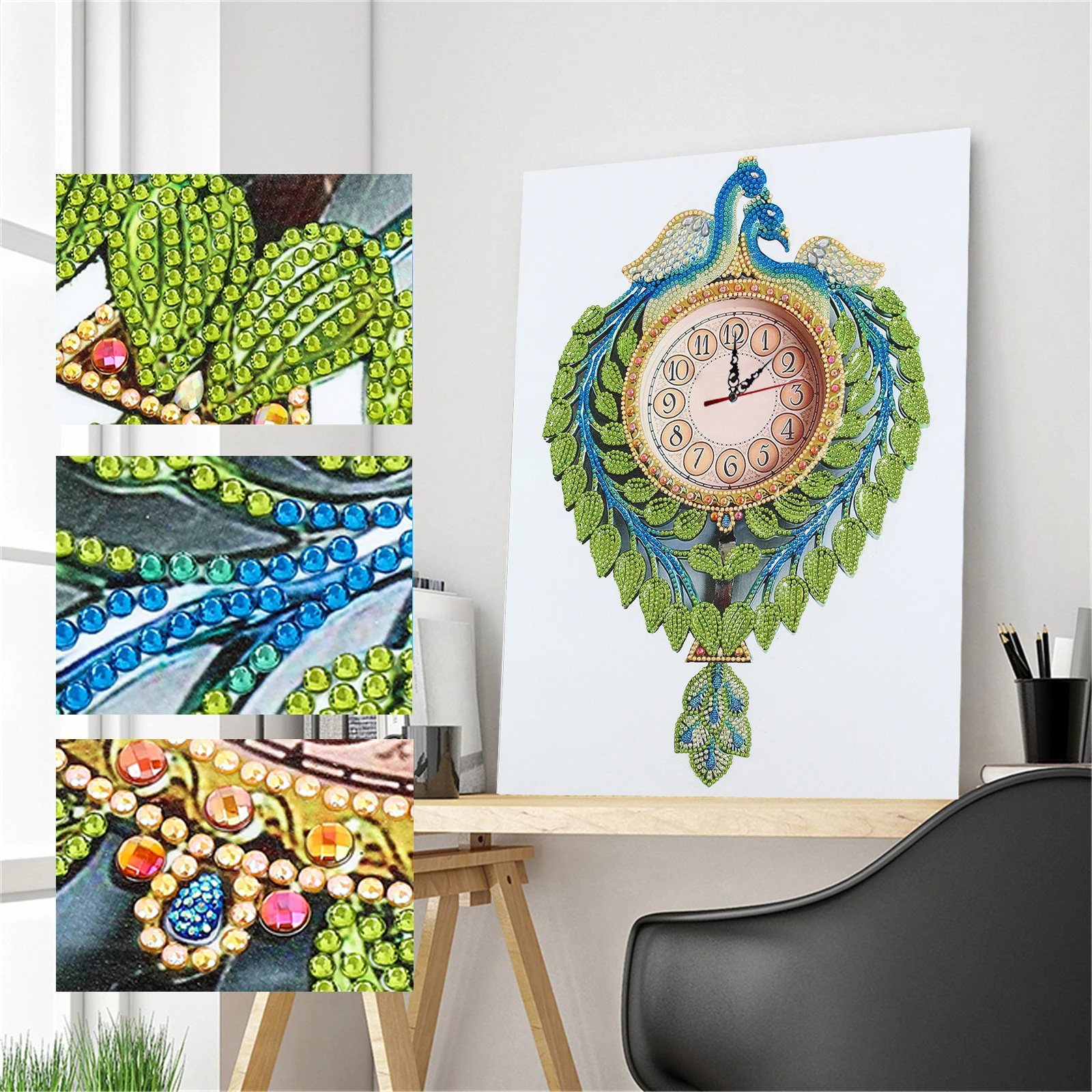 DIY-Diamond-Painting-Wall-Clock-Without-Frame-Home-Decoration-Multi ...