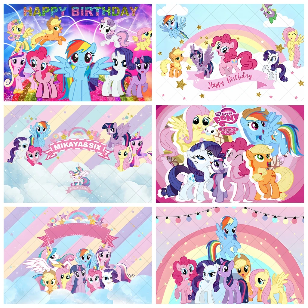 Rainbow-Unicorn-Pony-Polly-Backdrop-Photography-Customized-Girl ...