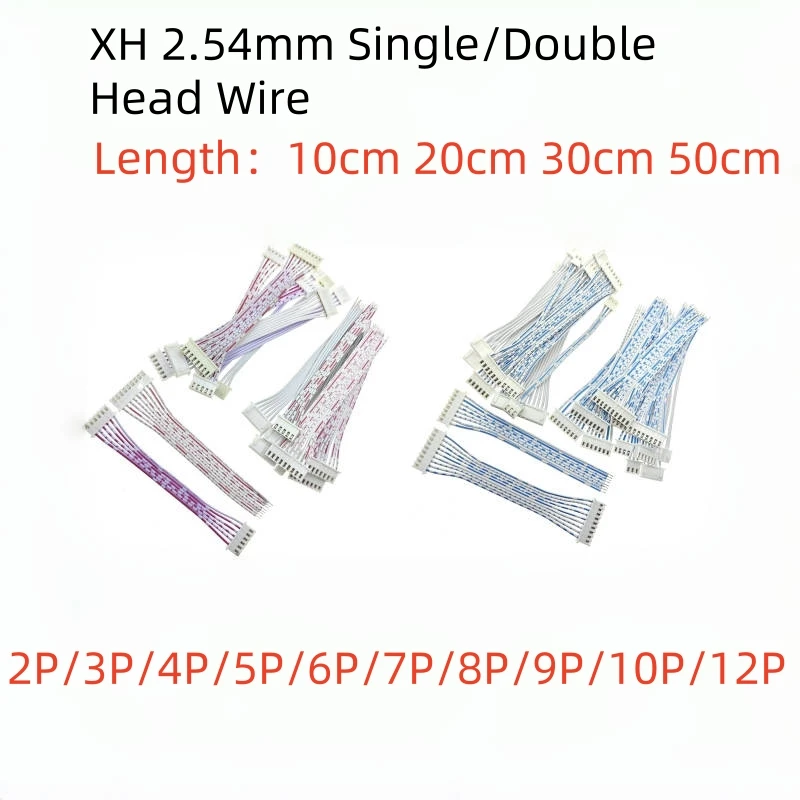 10PCS JST XH2.54 XH 2.54mm Single/Double Head Wire Cable Connector 2P/3 ...