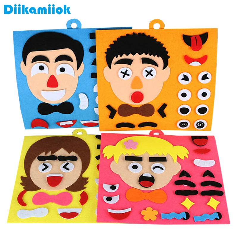 Kids Diy Craft Toy Emotion Change Puzzle Funny Game 30cm Creative ...