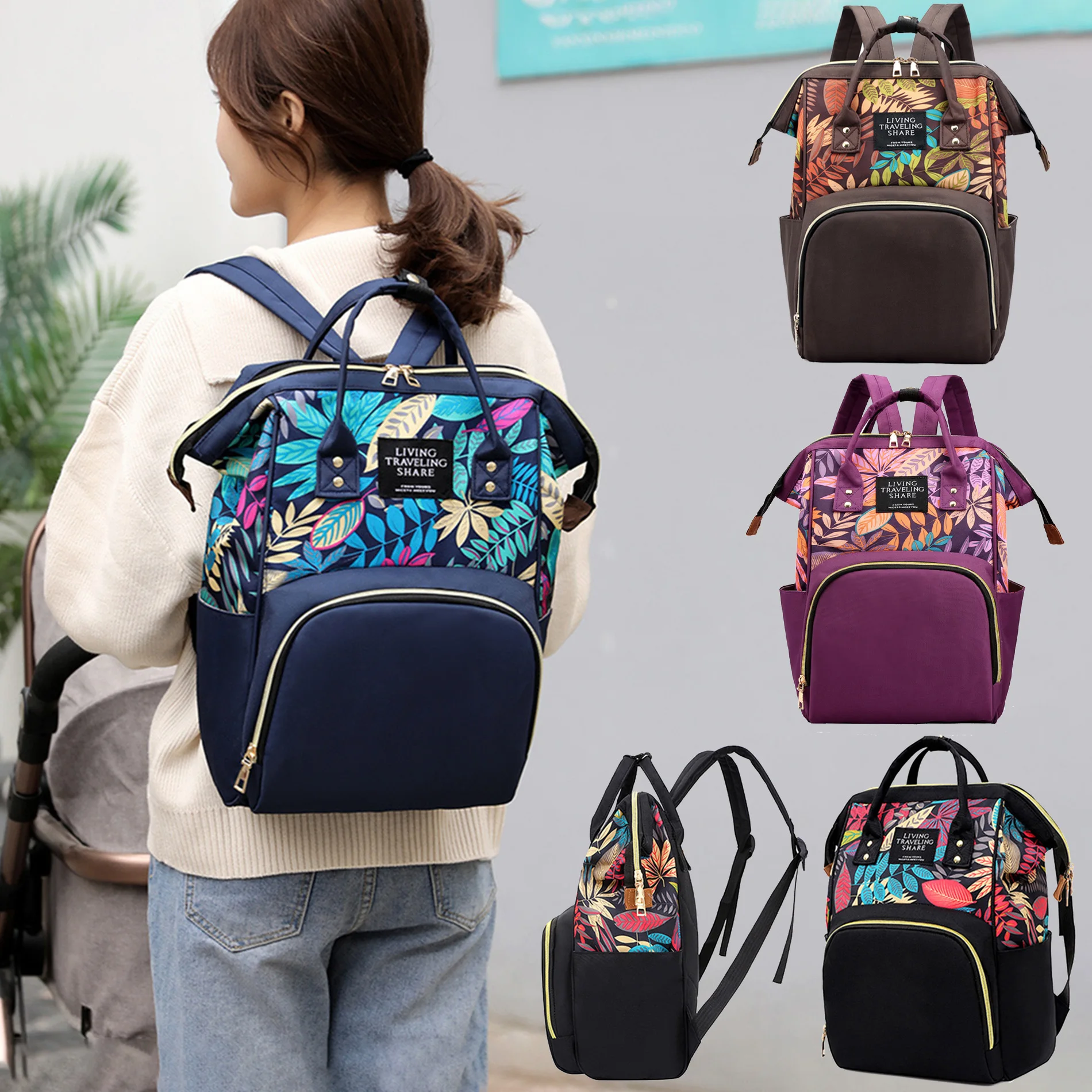 Women-Backpack-Ladies-Shoulder-Backpacks-Large-Capacity-Mommy-Baby ...