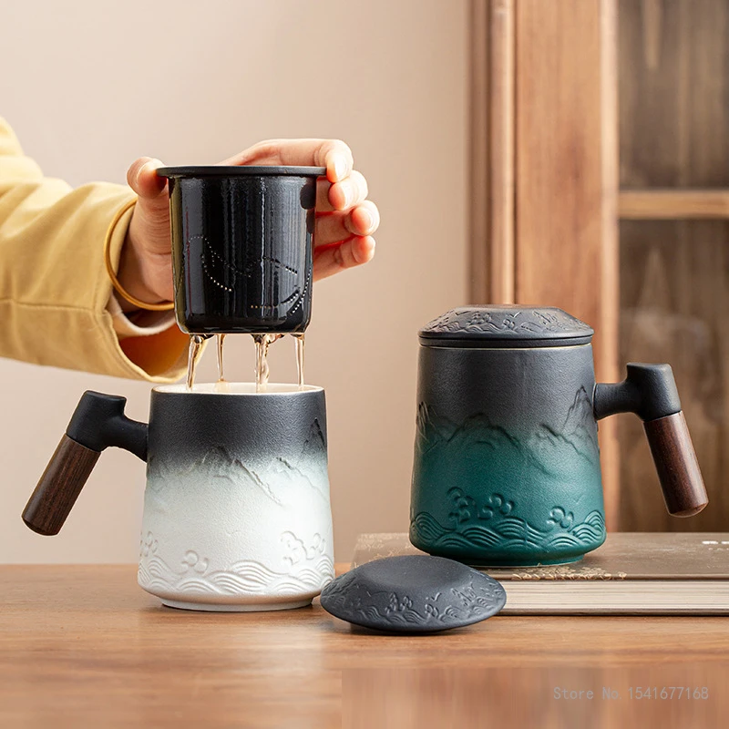 Creative-Ceramic-Gradient-Color-Tea-Cup-with-Cover-Chinese-Style-Office ...