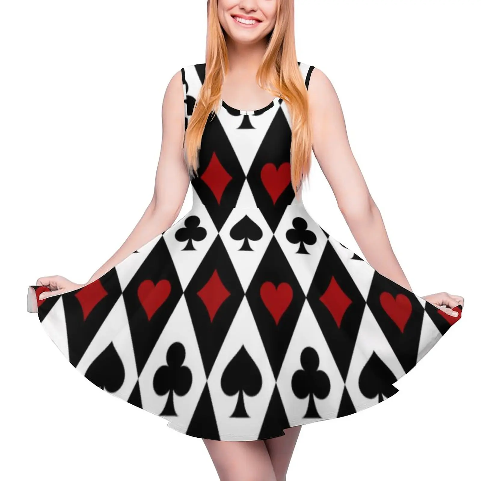 Card-Player-Casino-Dress-Gambling-Blackjack-Beach-Dresses-Sleeveless-Casual-Oversized-Skate ...