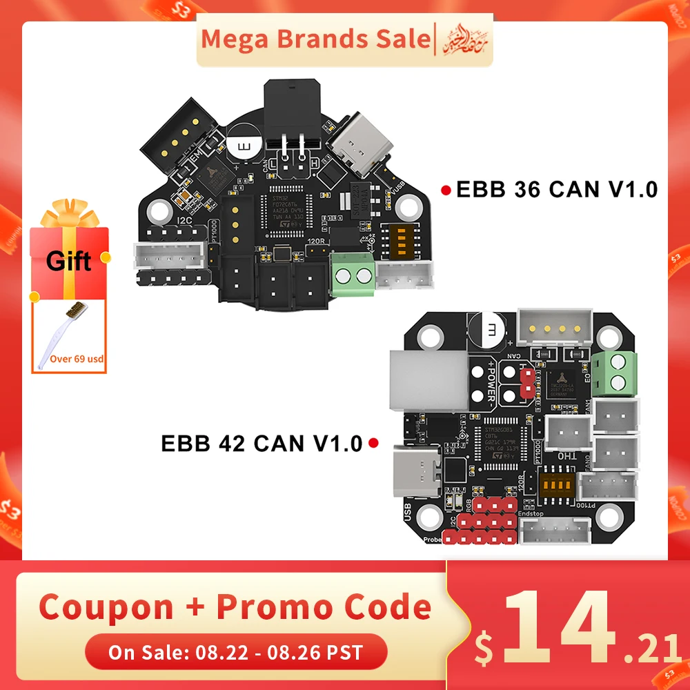 BIGTREETECH EBB36 EBB42 CAN V1.0 보드, 클리퍼 핫 엔드 헤드 도구 Canbus Usb 42mm 36mm 압출기 BLV Ender 3 3D 프린터 ...
