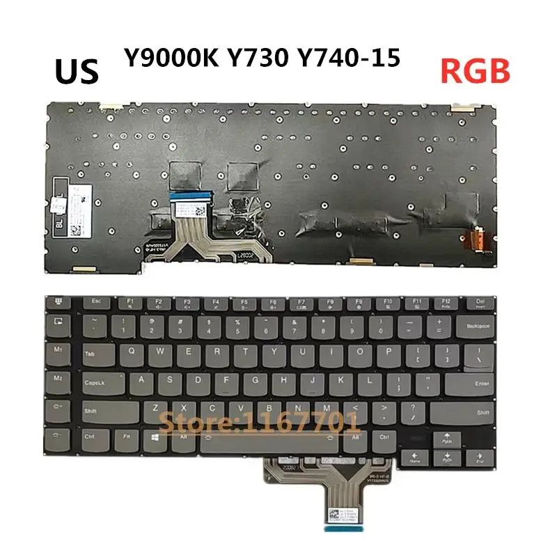 New Original Laptop US/RU/UA/FR/BE/AR RGB Backlight Keyboard For Lenovo ...