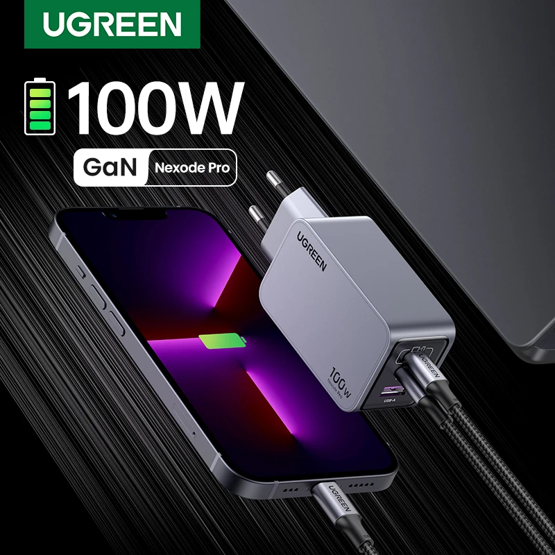 【Korean Plug】UGREEN 100W GaN Charger PD Fast USB C Charger QC4.0 3.0 ...