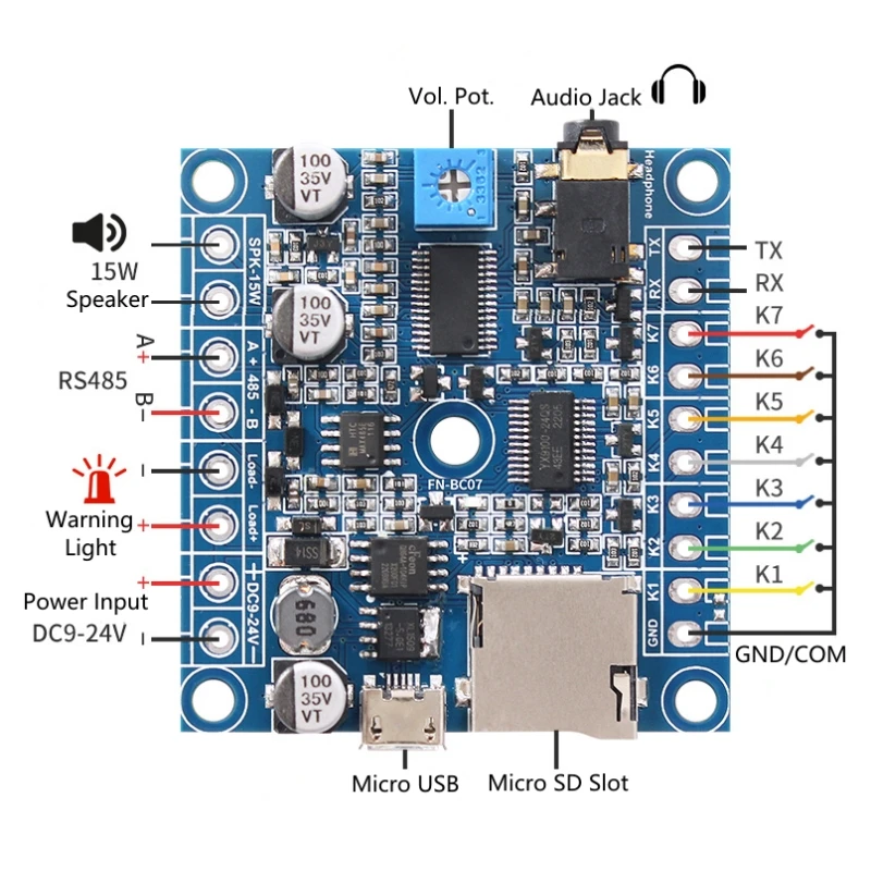 Modbus-RTU-MP3-Sound-Module-Audio-Player-Serial-MP3-Player-Soundboard ...