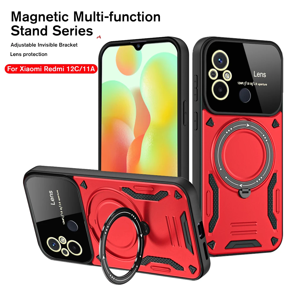 360-Invisible-Ring-Stand-Holder-Case-For-Xiaomi-Redmi-12C-4G-Camera ...