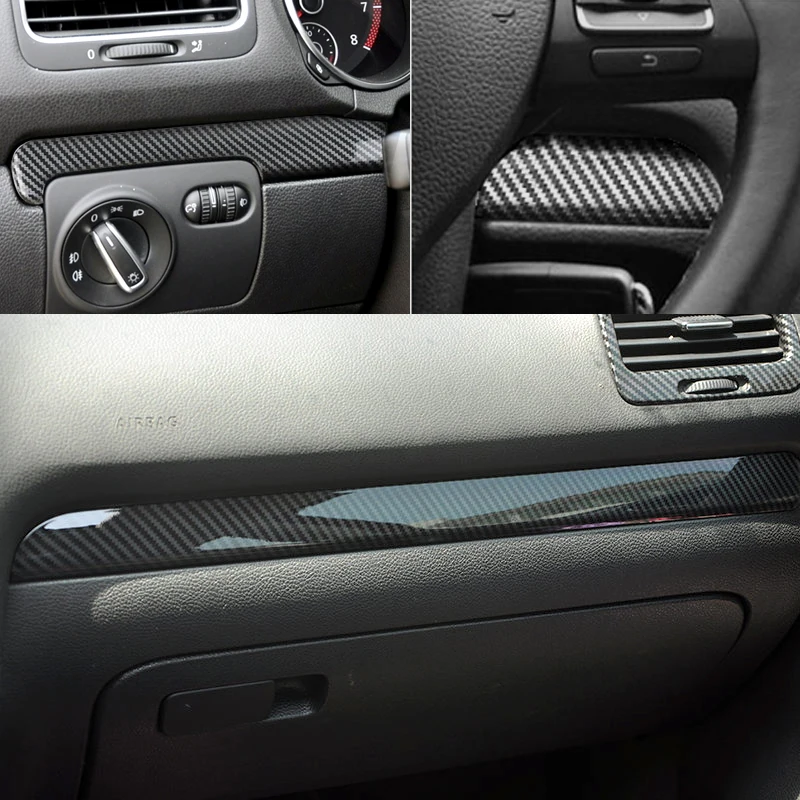 For-VW-Golf-6-MK6-GTI-2008-2013-Car-ABS-Carbon-Fiber-Style-Center ...