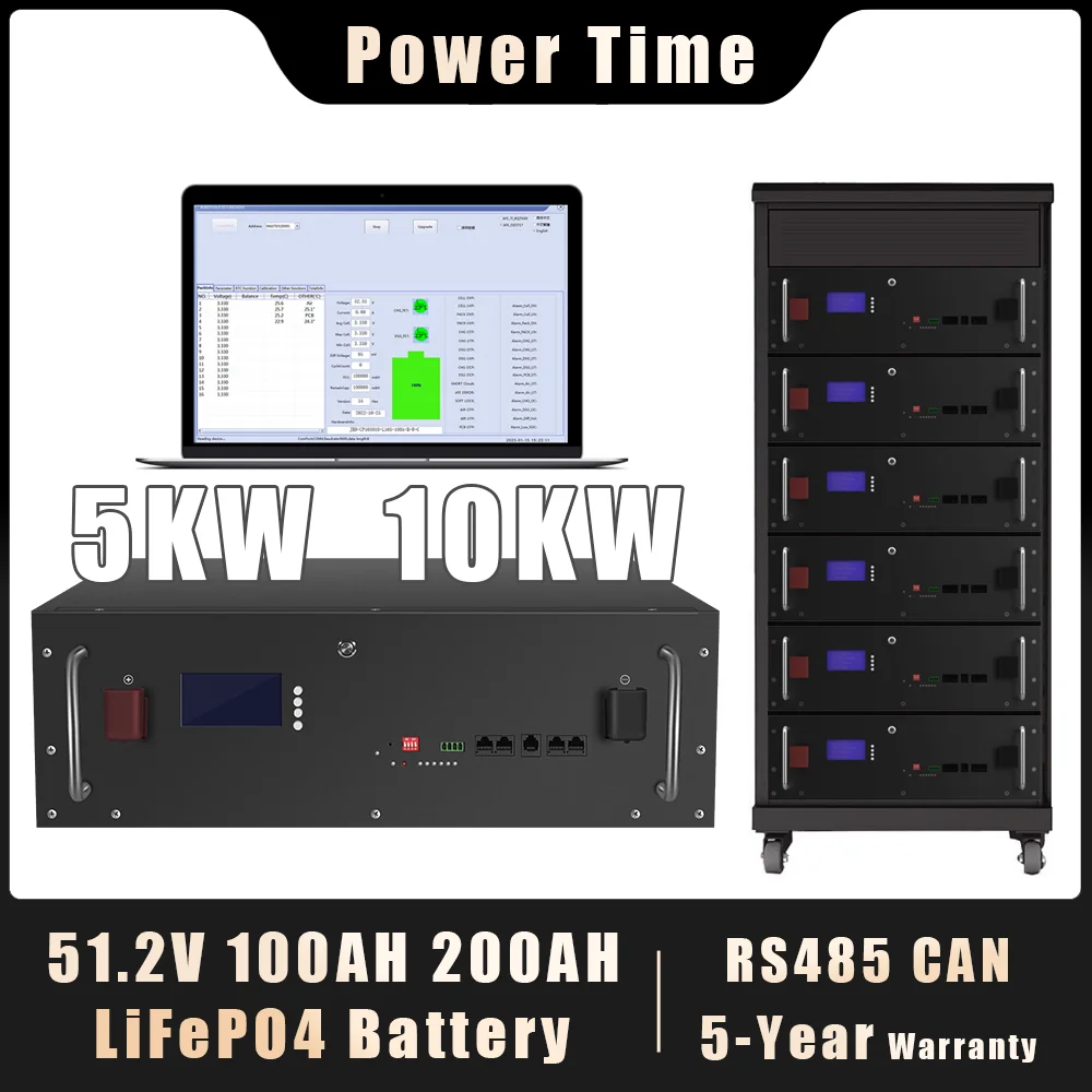 LiFePO4-48V-50Ah-100AH-150AH-200AH-280AH-Battery-5KW-10KW-14KW-CAN ...