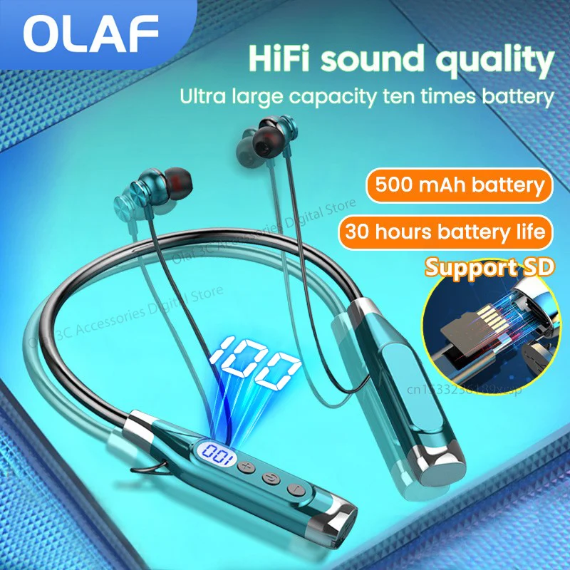 OLAF-Neckband-Bluetooth-Earphones-500-mA-Battery-Wireless-Headphones ...
