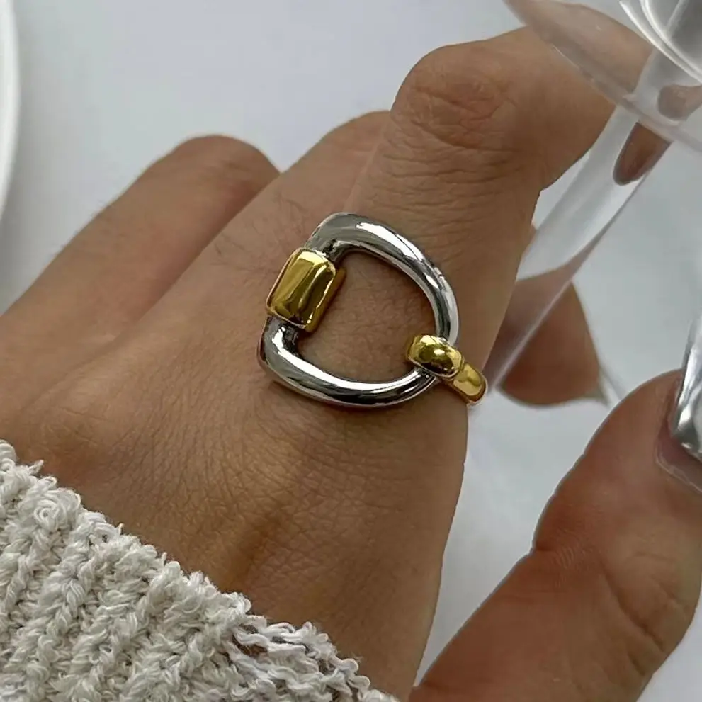 Uworld-anillo-abierto-con-letra-D-combinada-de-acero-inoxidable-para ...