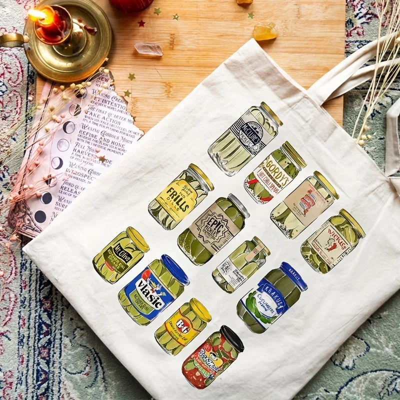 1pcs-Pickle-Pattern-Tote-Bag-Trendy-Casual-Shoulder-Bag-Vintage-Canned ...
