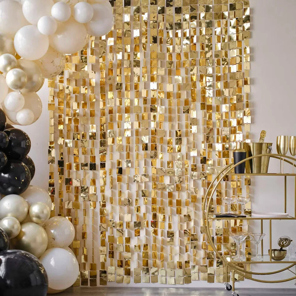 1m-Light-Gold-Shimmer-Wall-Backdrop-Sequin-Hanging-Door-Curtains-For ...