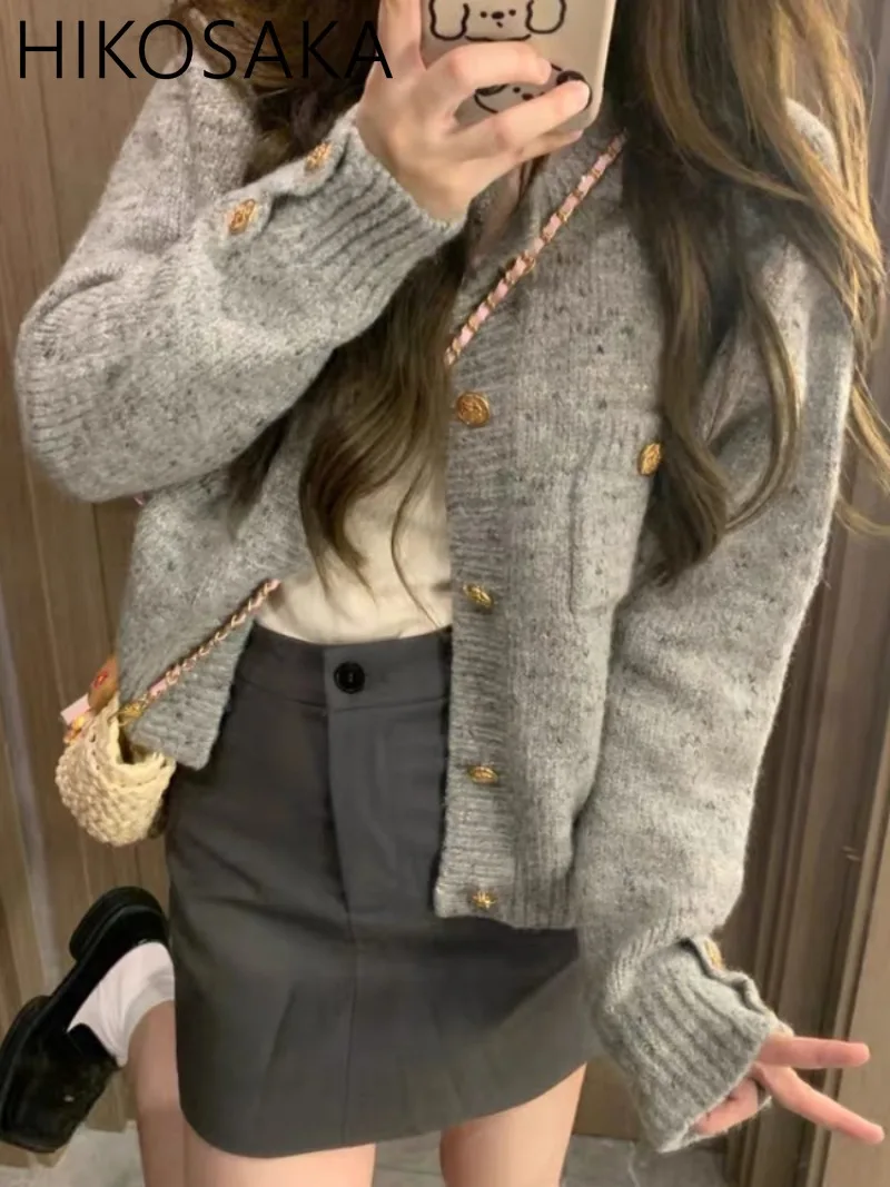 Retro-Elegant-Metal-Button-Small-Fragrance-Style-Cadigan-O-neck-Long ...