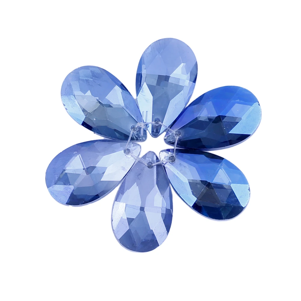 28mm-Blue-Faceted-Water-Drop-Beads-Multi-faceted-Glass-Teardrop-Crystal ...