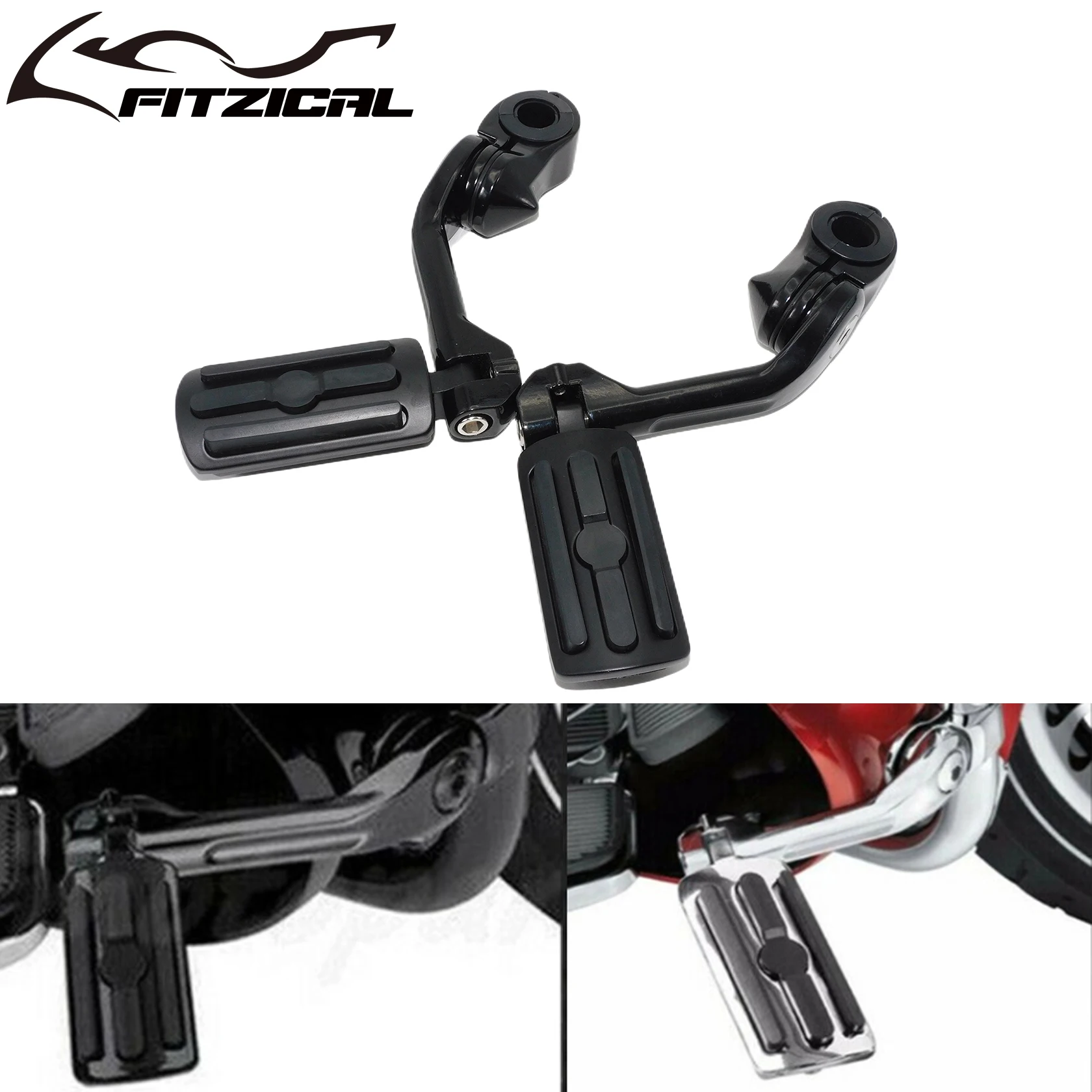 Motorcycle-Long-Highway-Foot-Pegs-1-1-4-Crash-Bar-Engine-Guard-Rest ...