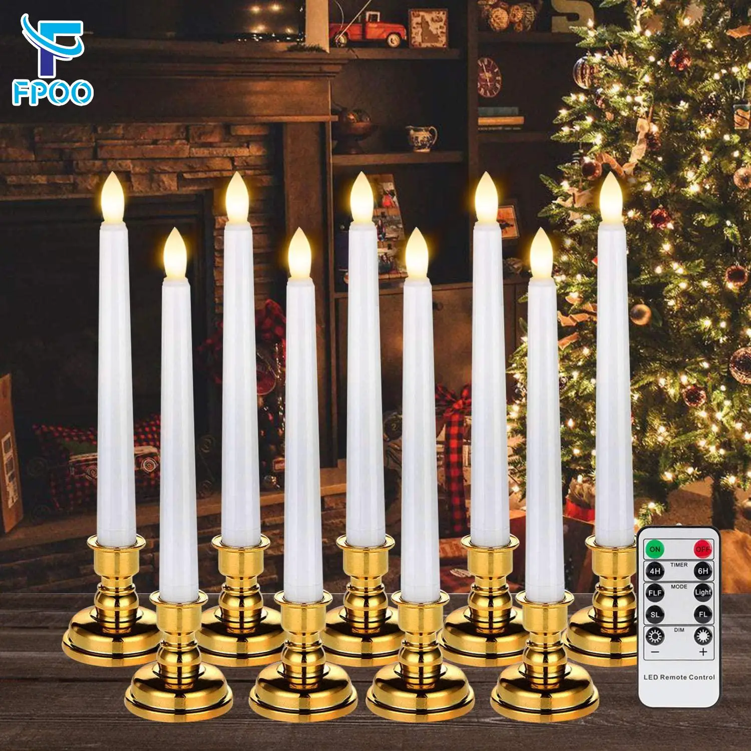 Vela-LED-con-control-remoto-temporizado-y-candelabro-llamas-velas-de ...