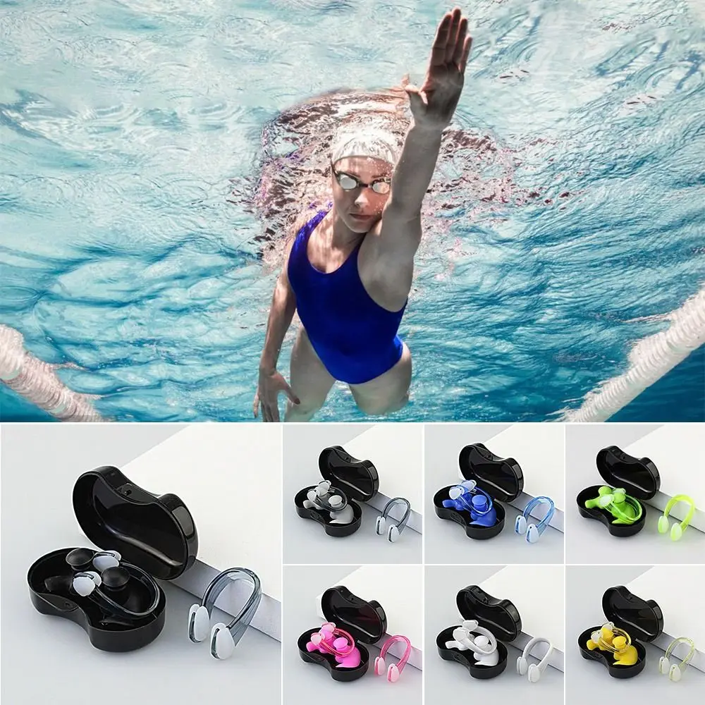 Soft-Earplug-Nose-Clip-Suit-Multicolor-Silicone-Swimming-Earplugs-Set ...