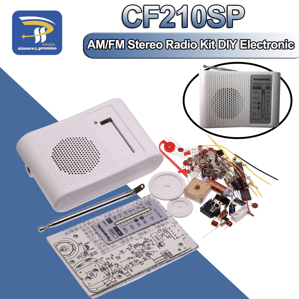 CF210SP-AM-FM-Stereo-Radio-Kit-DIY-Electronic-Assemble-Set-Kit-Portable ...