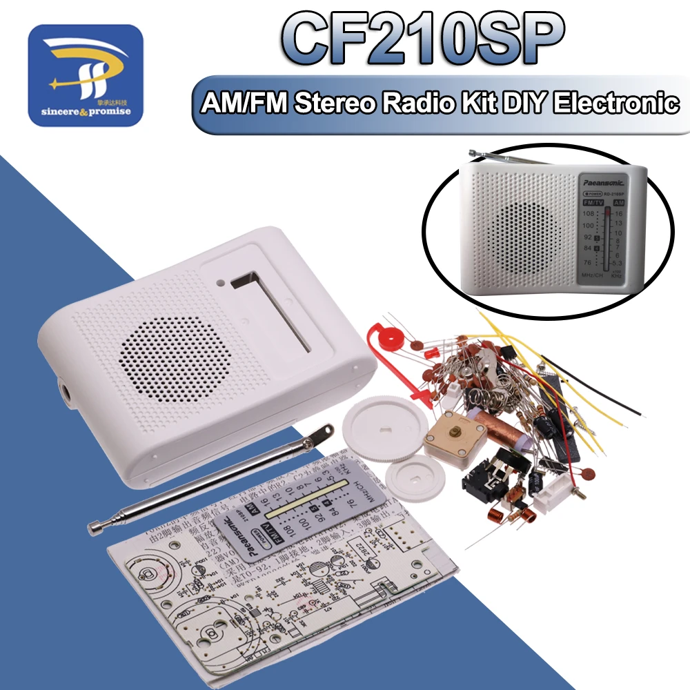 CF210SP AM/FM Stereo Radio Kit DIY Electronic Assemble Set Kit Portable ...