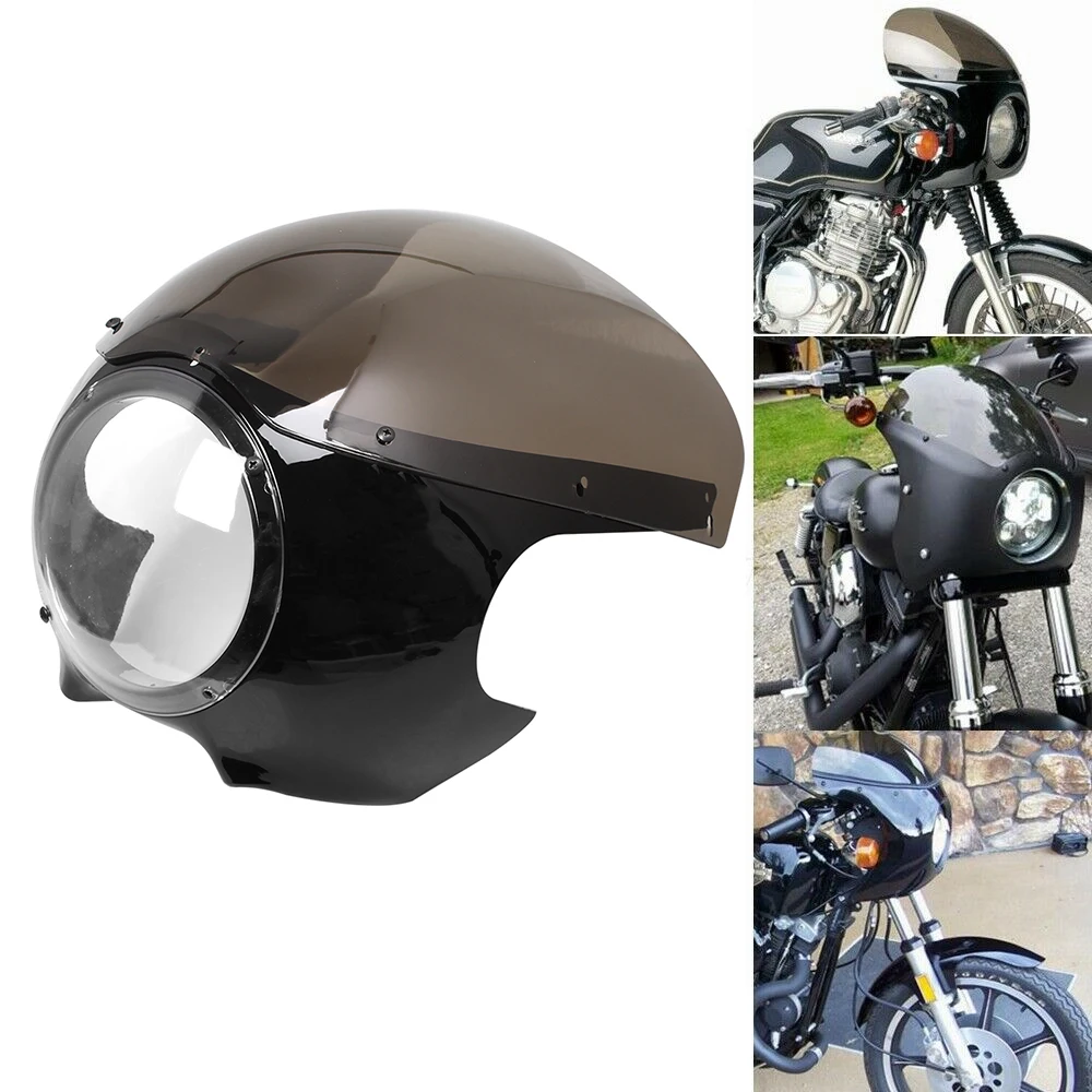 Motorcycle-5-3-4-Cut-Out-Cafe-Racer-Headlight-Fairing-Windscreen-Cover ...