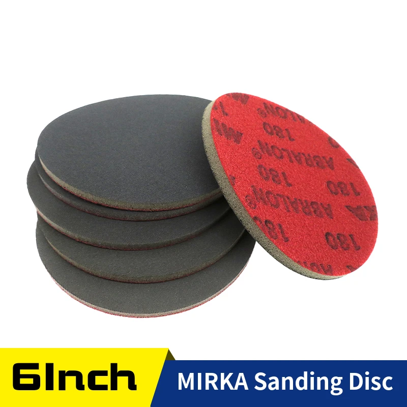 Abralon Mirka Sandpaper 6Inch Wet Dry Foam Sponge Sanding Disc 150mm ...
