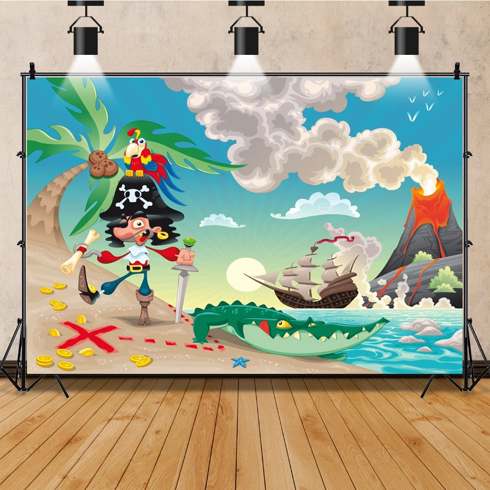 Pirate Backdrop Pirate Party Wall Backdrop Banner — Pwb41