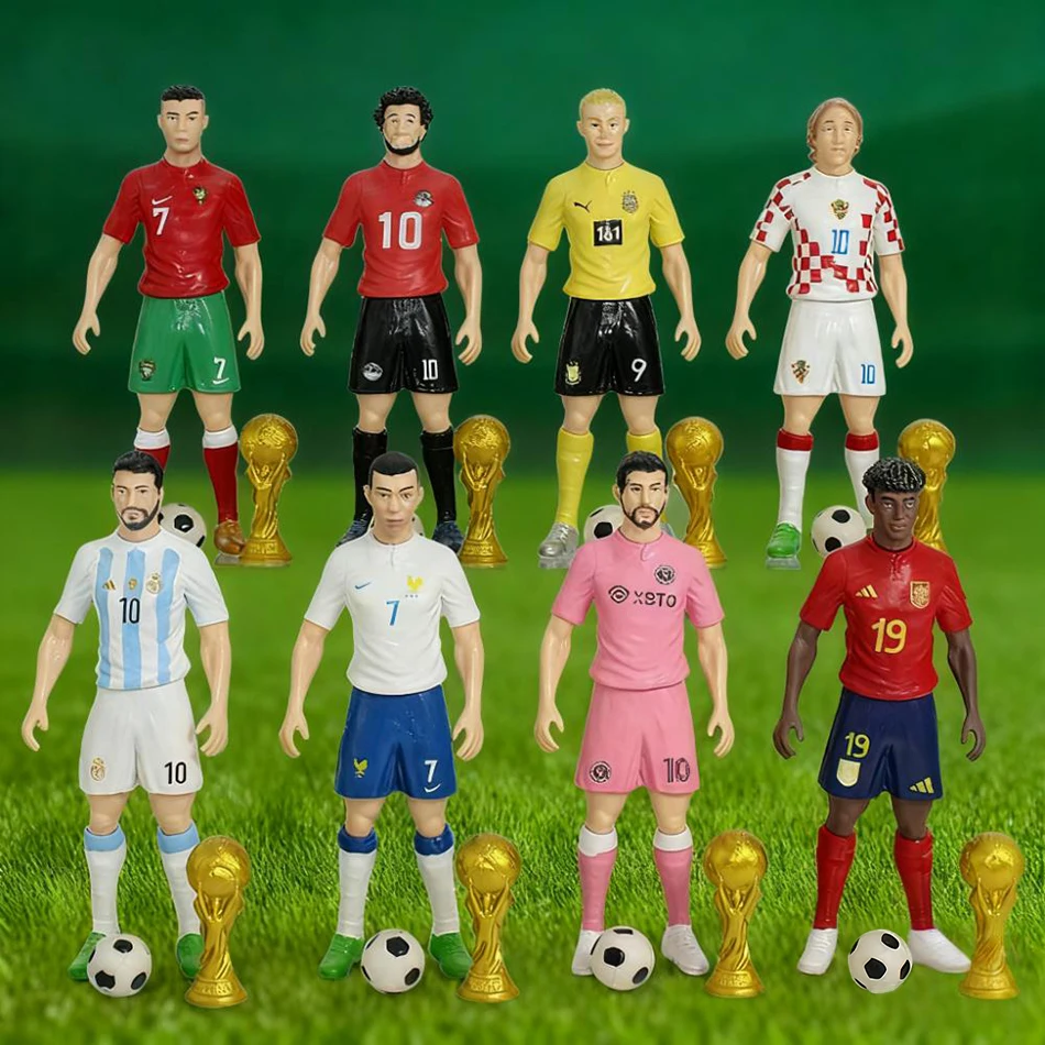 6pcs/Set New Football Star FIFA C.Ronaldo Messi Mbappe Model Desktop ...