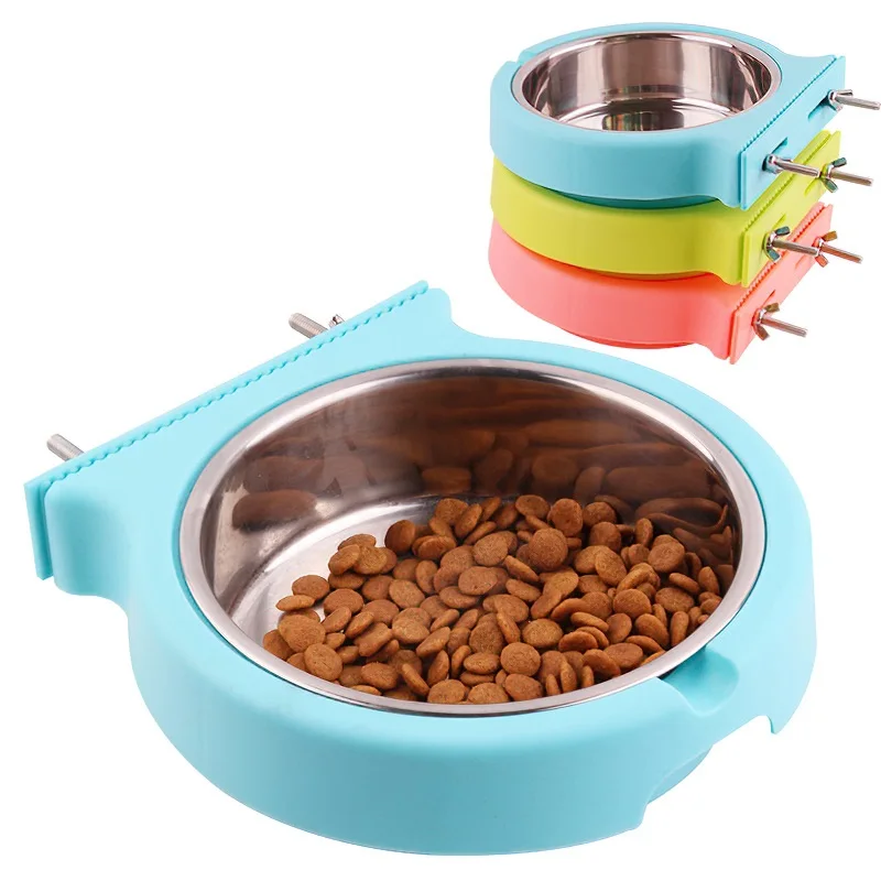 Pet-Stainless-Steel-Feeding-Bowl-Hanging-Non-Slip-Cats-Dogs-Food-Bowls ...