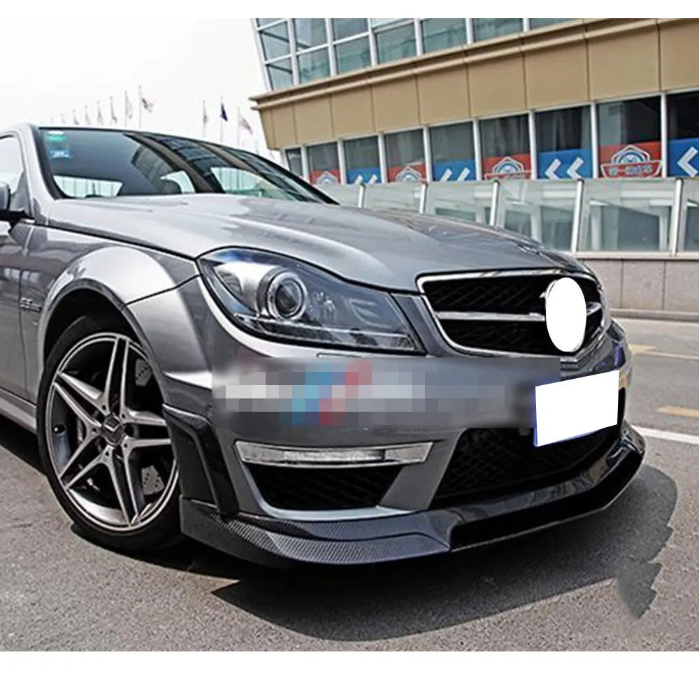 RZA Style Carbon Fiber Front Bumper Chin Lip for Benz W204 C63 AMG ...