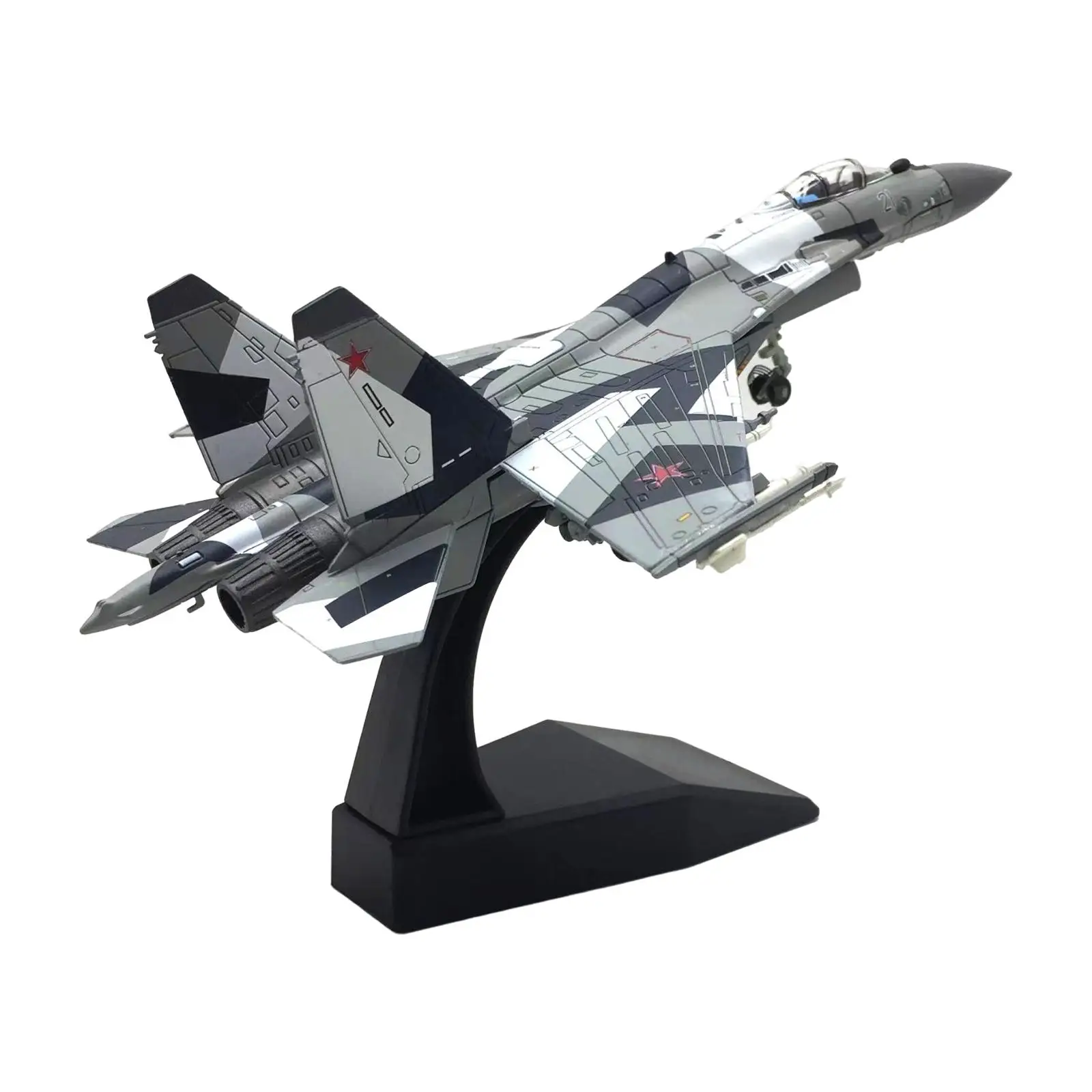 1/100 Scale Russian SU35 Fighter Diecast Kids toys Model Home Table ...
