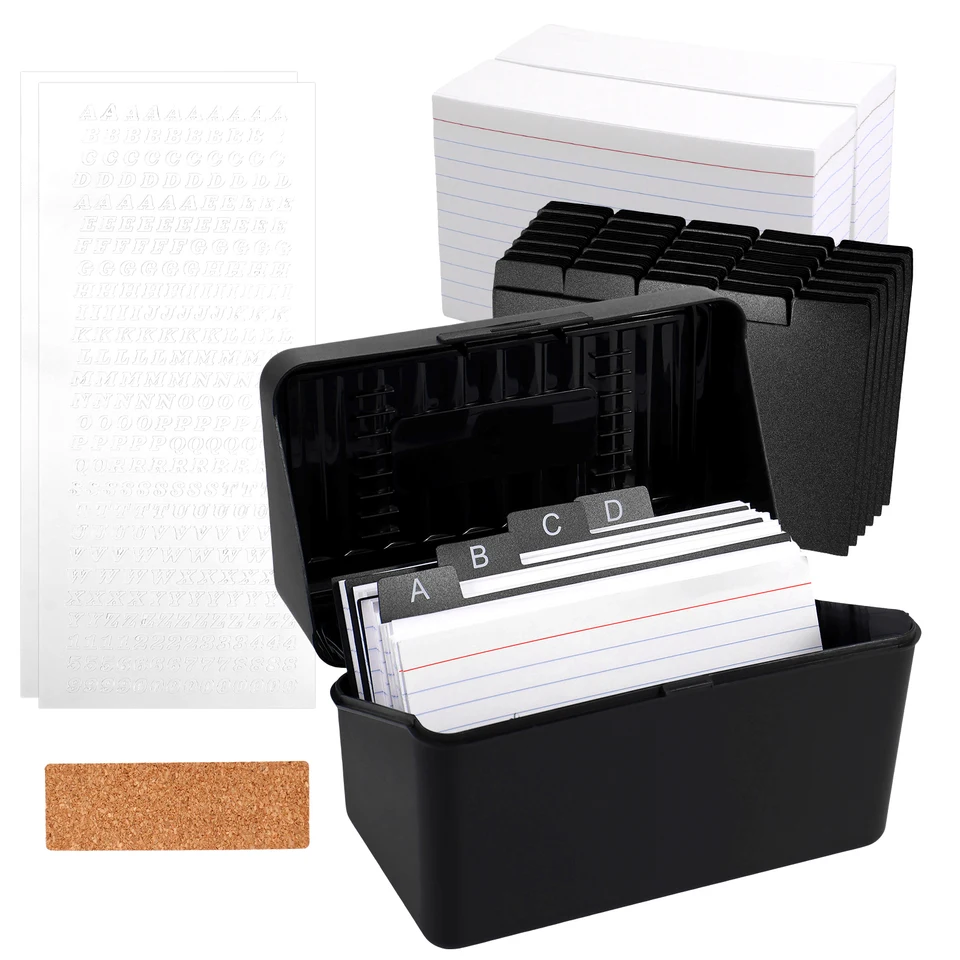 Index Card Organizer OFFILICIOUS 4x6 Index Card Holder Dividers - 25 ...