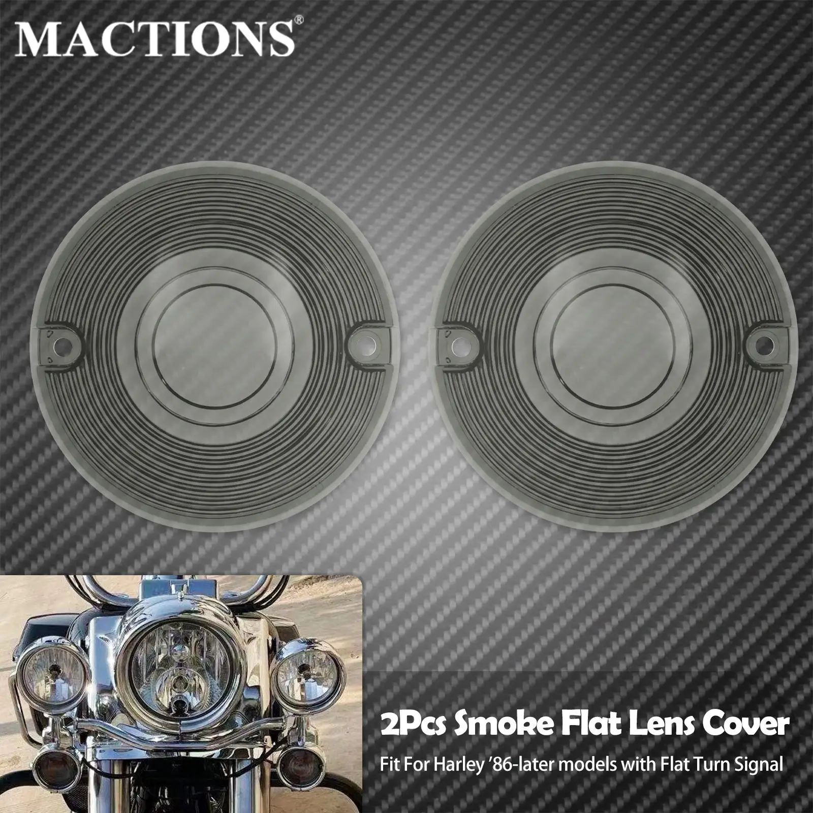 Motorcycle Smoke Flat Turn Signal Light Cover Lens For Harley Touring ...