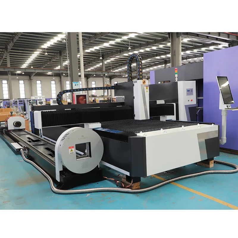 3015 Metal tube and plate fiber laser cutting machine 4 axis fiber lazer cutter for stainless ...
