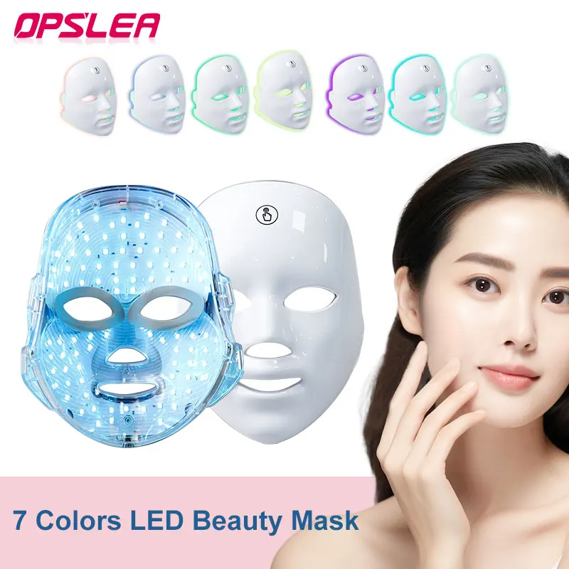 Mascarilla LED Facial de 7 colores, terapia de fotones, mascarilla de ...