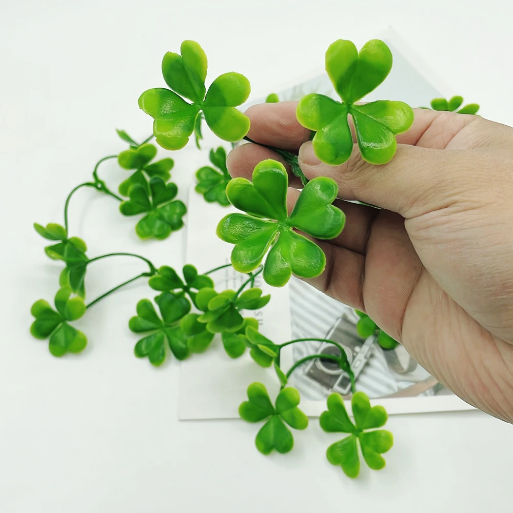 20pcs Artificial Shamrock Fake Plants Branche St. Patrick's Day Flowers ...